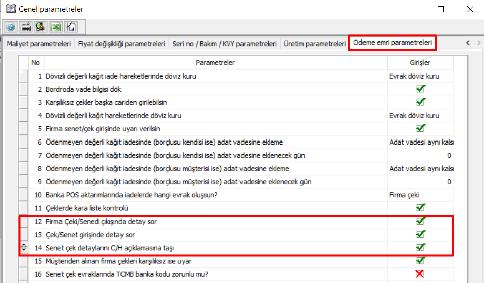 Çek ve Senet Girişlerinde, Detay Ekranlarında Yer Alacak Bilgileri ...