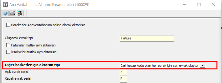 Ana Veri Tabanına Hareket Aktarma Aşamasında Cari Hesap Hareketleri ...