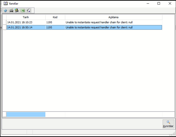 Unable To Instantiate Request Handler Chain For Client Null Hatası 