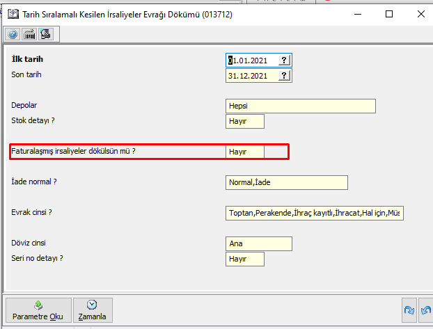 Faturalaşmamış irsaliyelerin raporuna nereden ulaşabilirim?